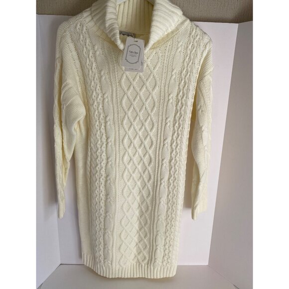 Coeur De Vague | Sweaters | Cable Knit Turtleneck Sweater Dress By Coeur De Vague | Poshmark